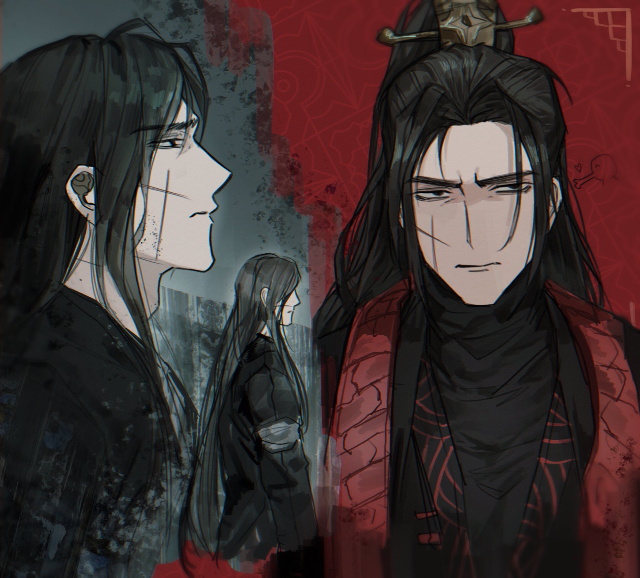 chanil (muexlku), jia qiu (project moon), limbus company, project moon, highres, 1boy, black ...