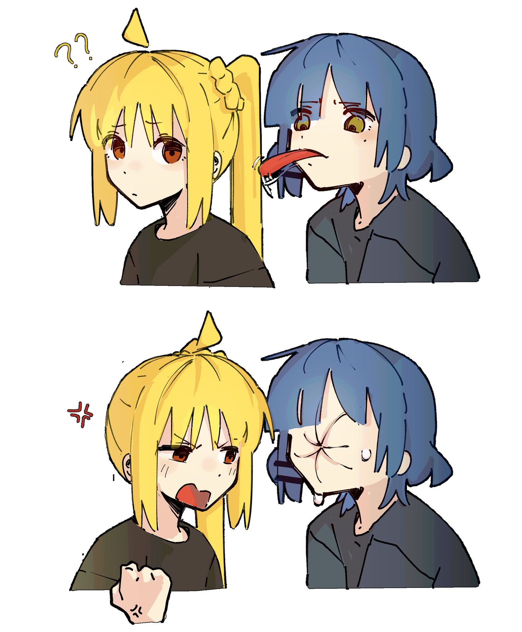 machuuu68, ijichi nijika, yamada ryo, bocchi the rock!, highres, 2girls ...