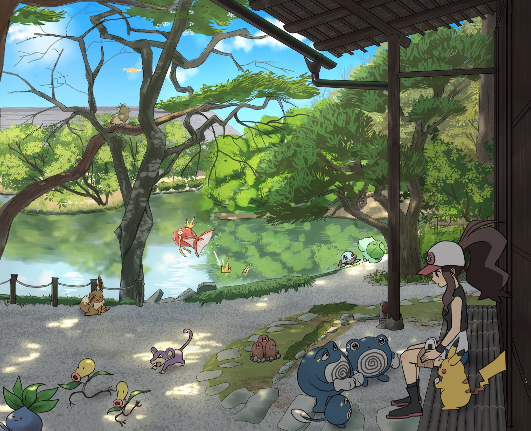 asamaru1225, bellsprout, bulbasaur, dugtrio, eevee, hilda (pokemon), magikarp, oddish, pikachu ...