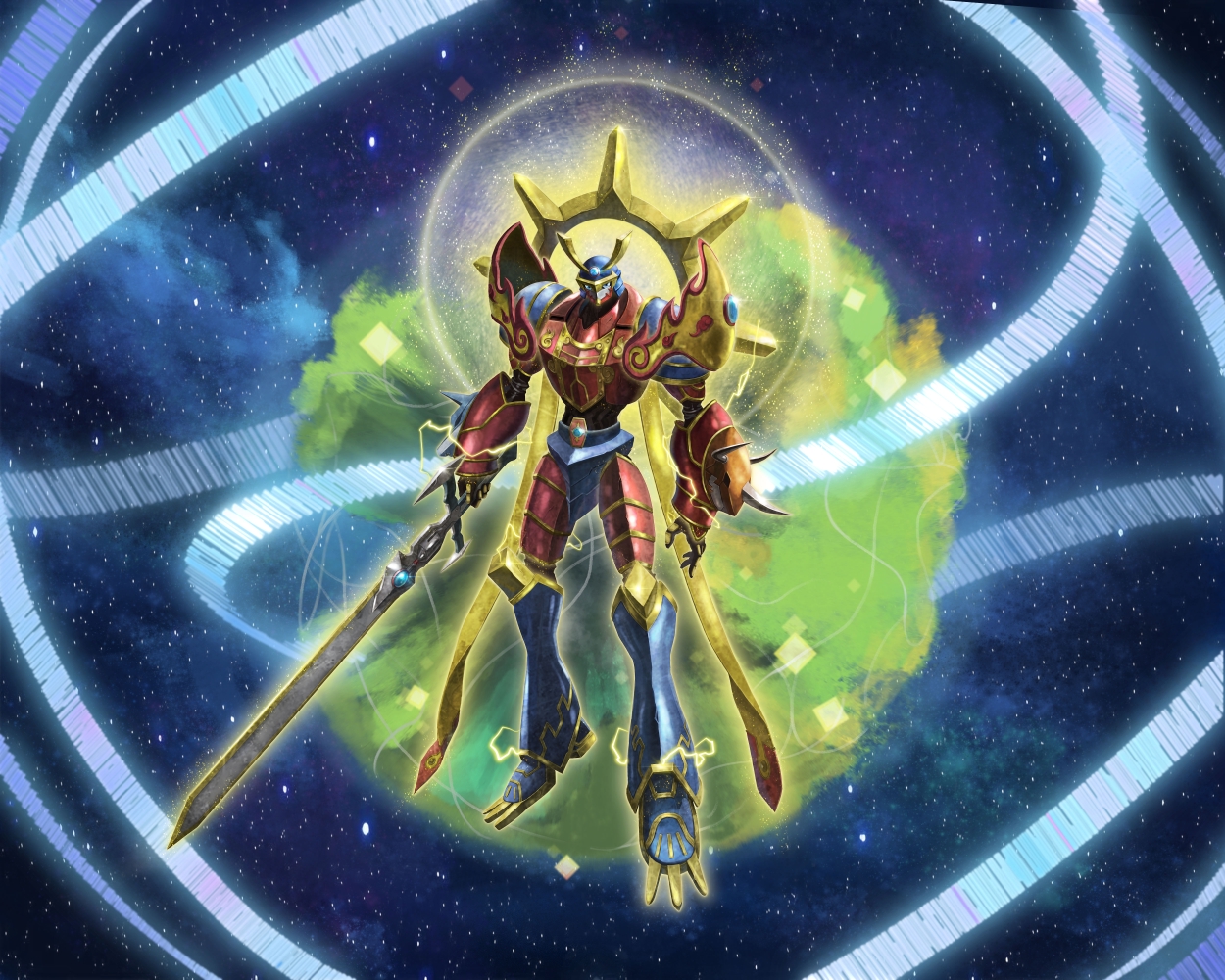 susanoomon, digimon, digimon frontier, armor, digimon (creature), full armor, looking at viewer ...