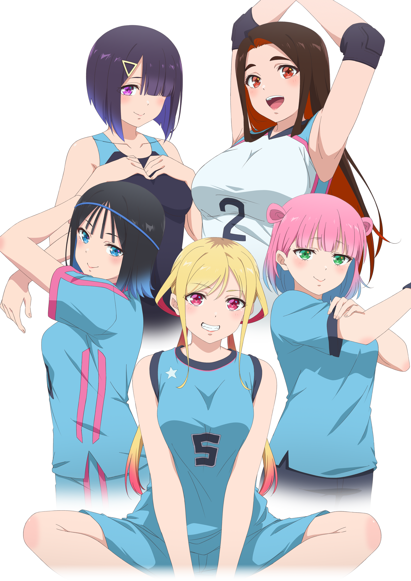Kitahara Aoba Kusunoki Aroma Sawaranaide Kotesashi Kun Highres Official Art 5girls Armpits