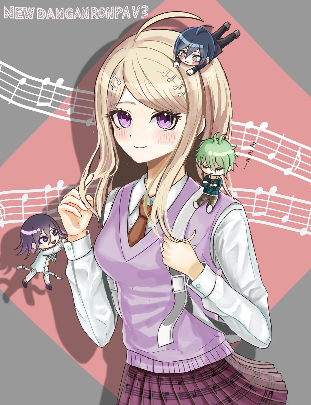 tama go yaki, akamatsu kaede, amami rantaro, oma kokichi, saihara shuichi, danganronpa (series ...