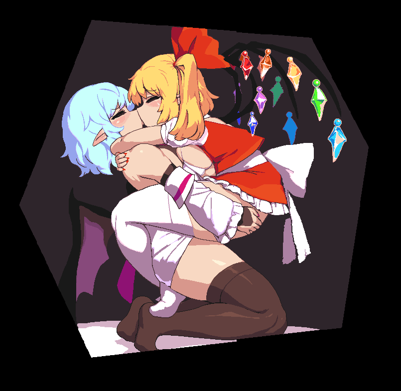 Namako Daibakuhatsu Flandre Scarlet Remilia Scarlet Touhou Alternate Breast Size Animated