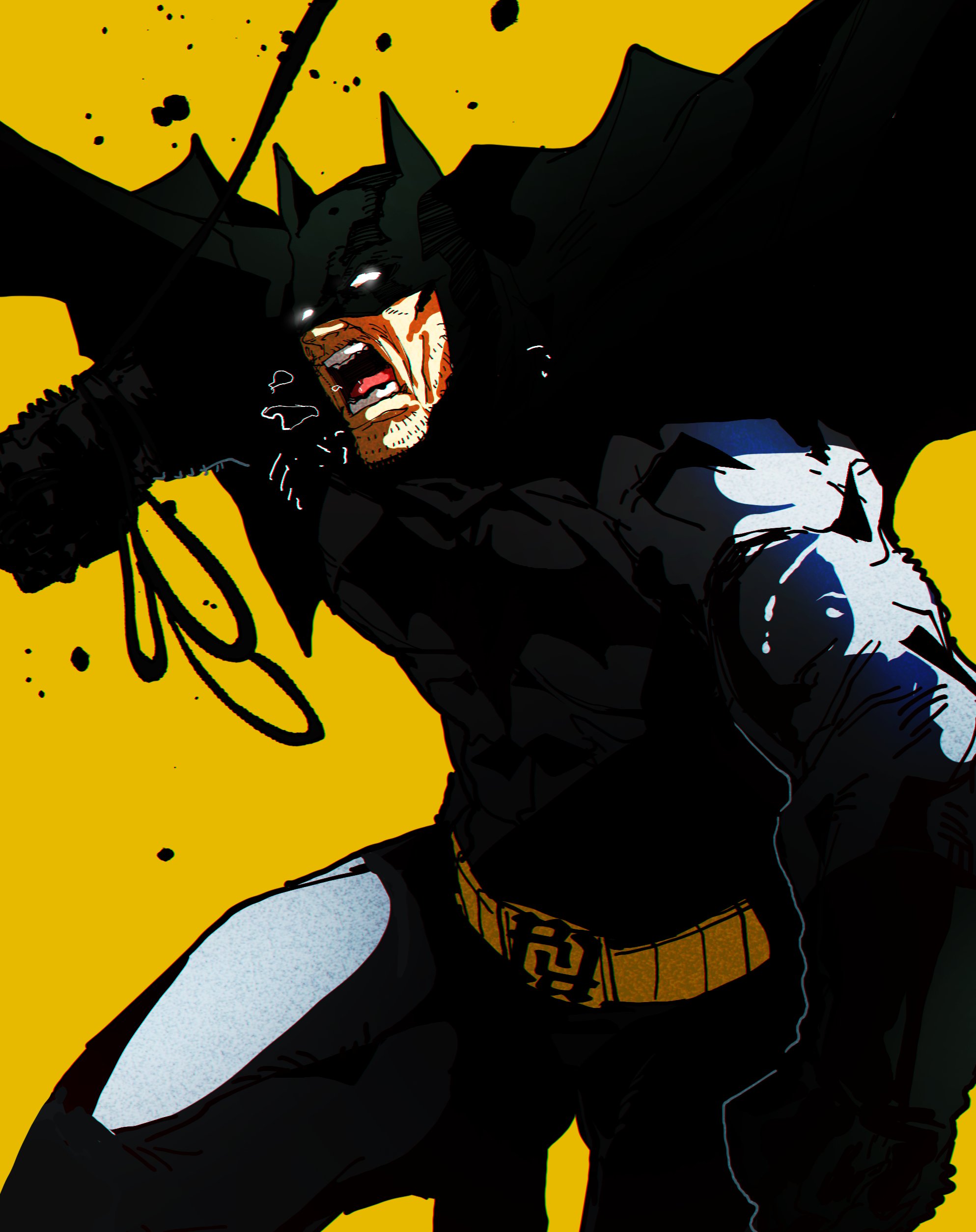 isaacchief300, batman, dc comics, swinging, absurdres, highres, 1boy ...