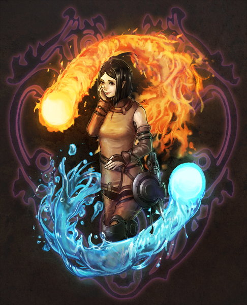 korosuke1, arioch, drag-on dragoon, resized, fire, pixiv thumbnail, solo, water - Image View ...