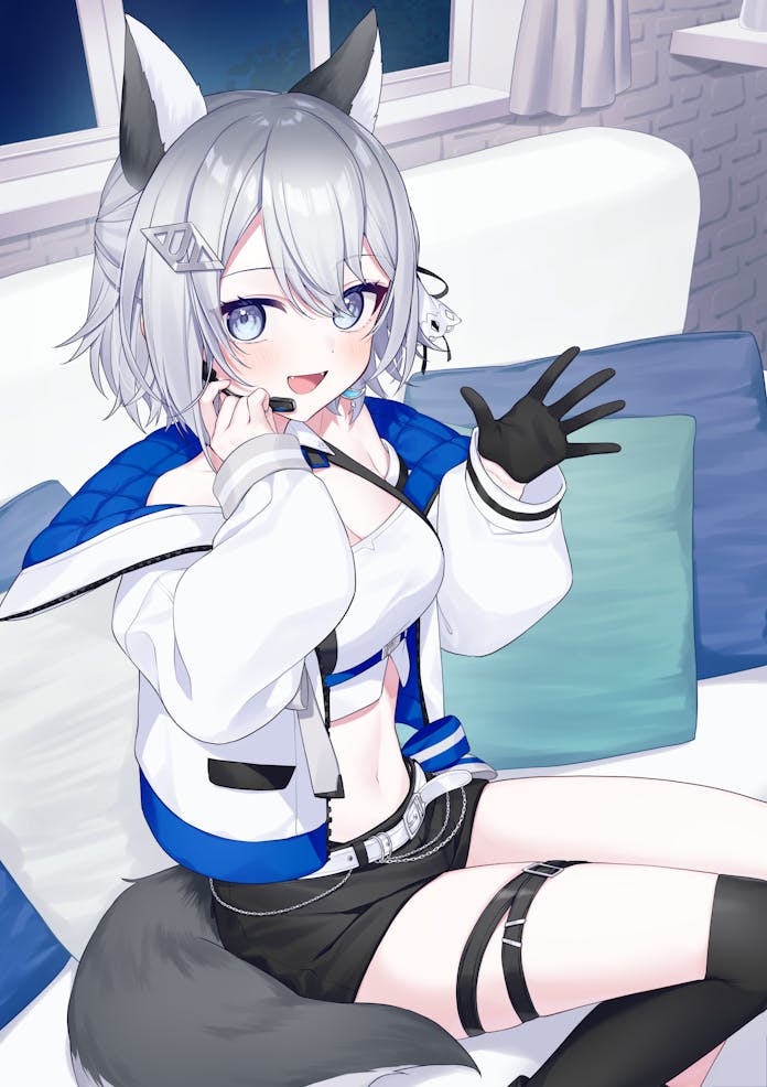 yamabukiiro, inuzuki ren, indie virtual youtuber, commission, skeb commission, 1girl, animal ...