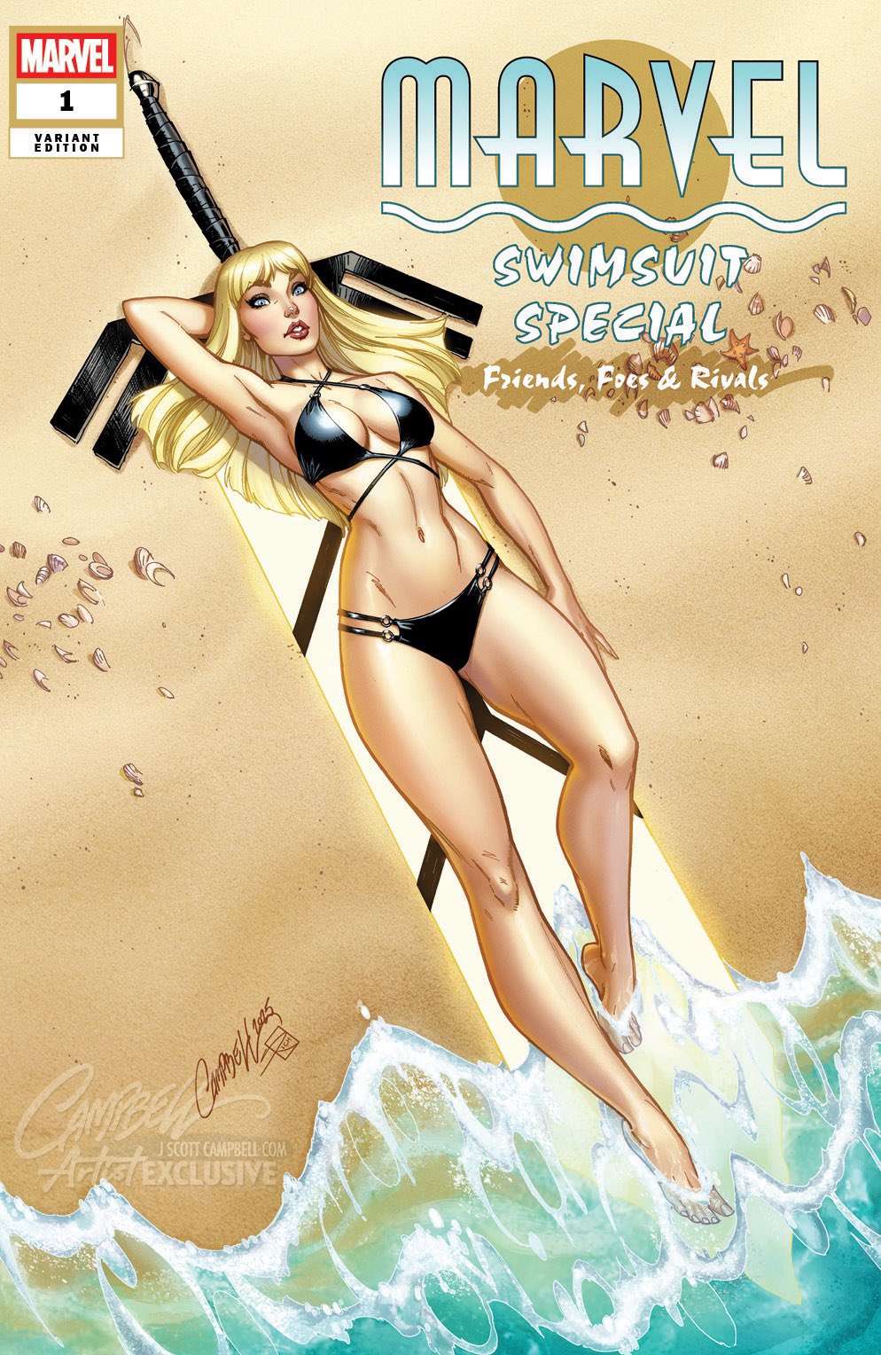 j. scott campbell, magik (x-men), marvel, x-men, highres, 1girl, bikini, blonde hair, blue eyes ...