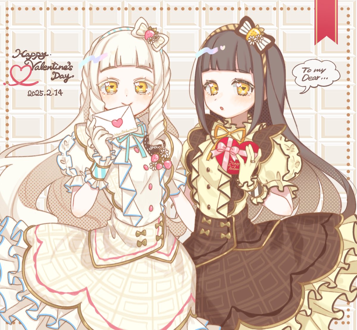 yunomikuchi, suzukaze tsumugi, himitsu no aipri, pretty series, commentary, 2girls, :o, arm ...