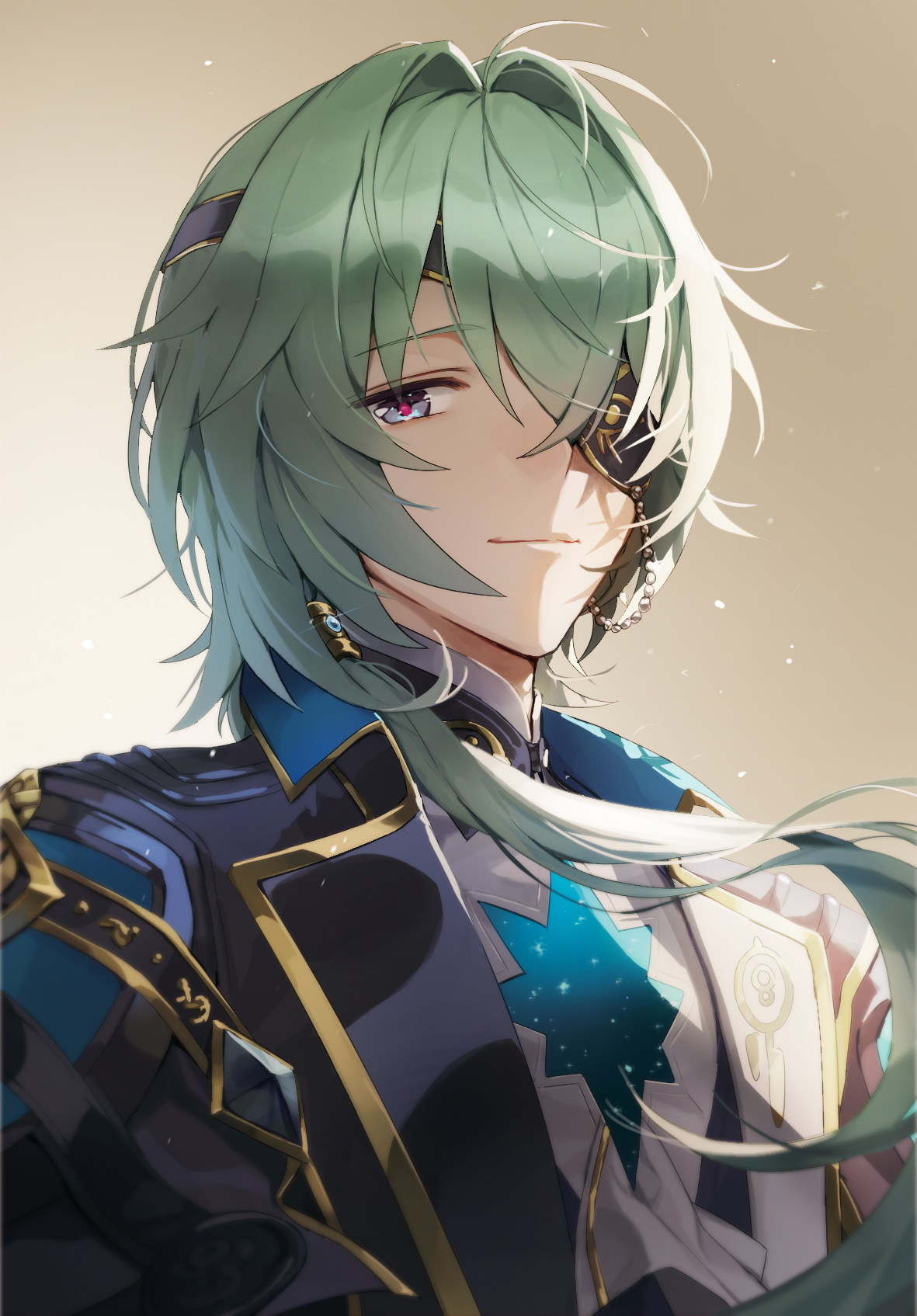 yanjem, anaxa (honkai: star rail), honkai: star rail, honkai (series), highres, 1boy, aqua hair ...