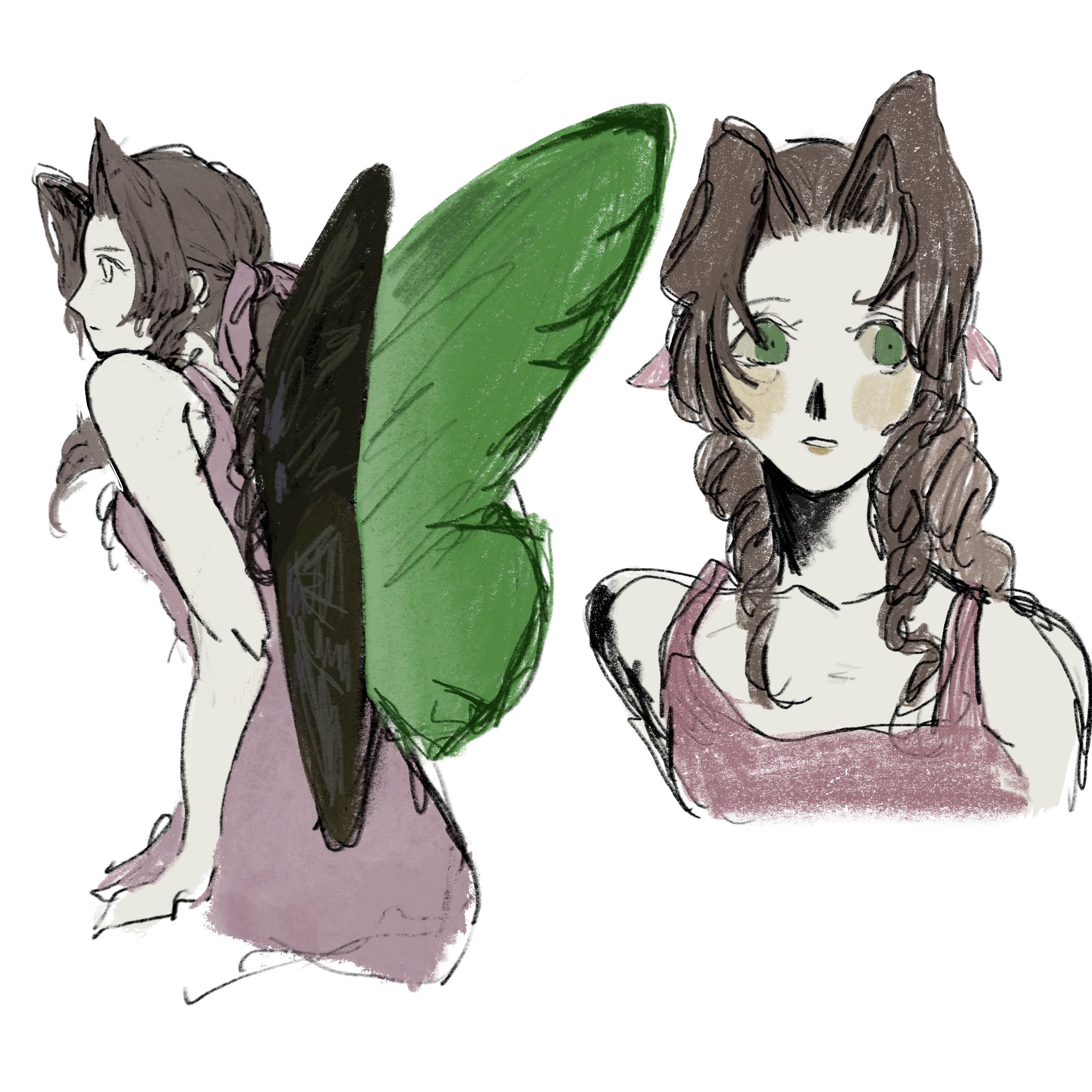 04on0t, aerith gainsborough, final fantasy, final fantasy vii, highres ...