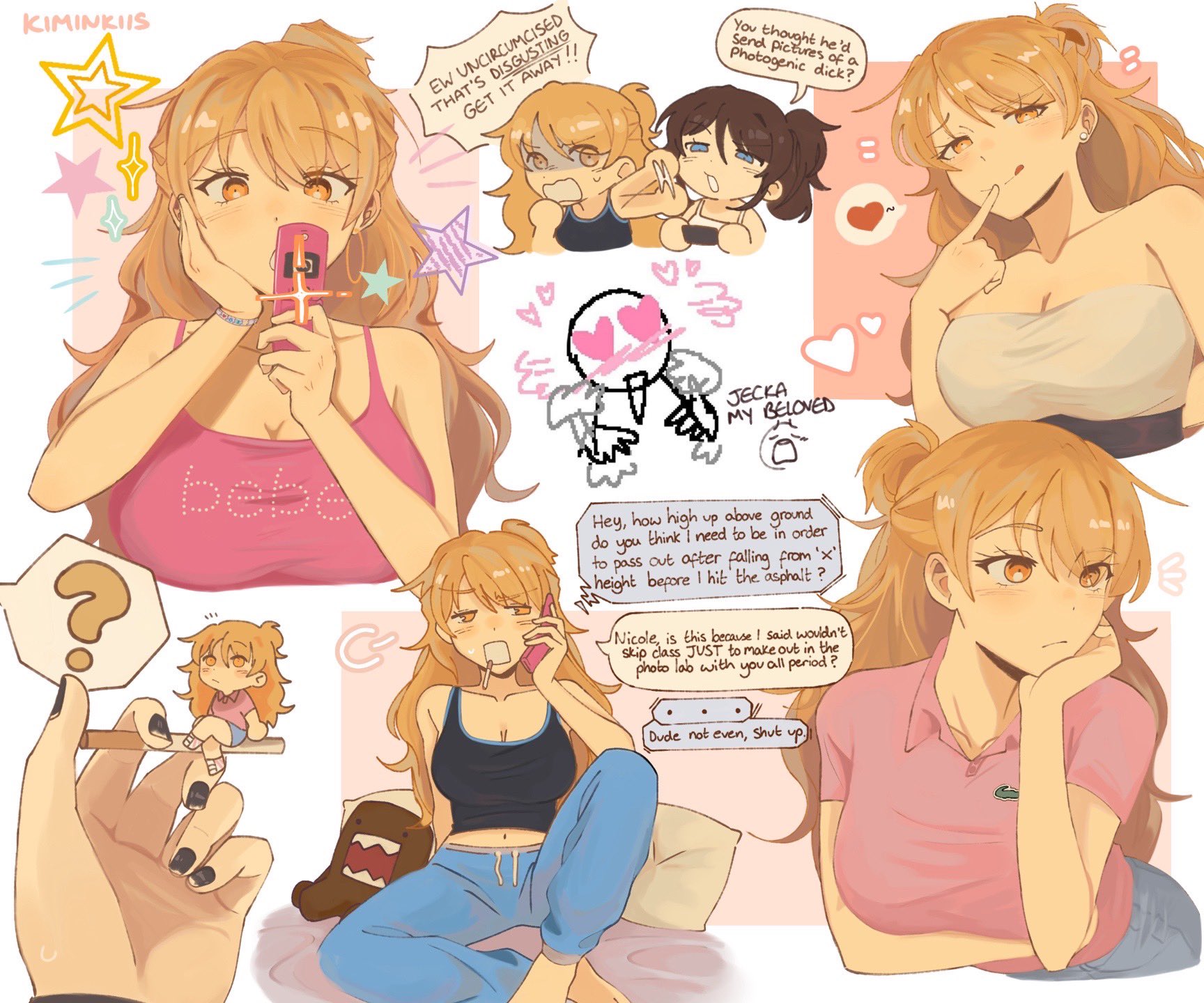 Kiminkiis Domo Kun Jecka Class Of 09 Nicole Class Of 09 Class Of 09 Highres 2girls P