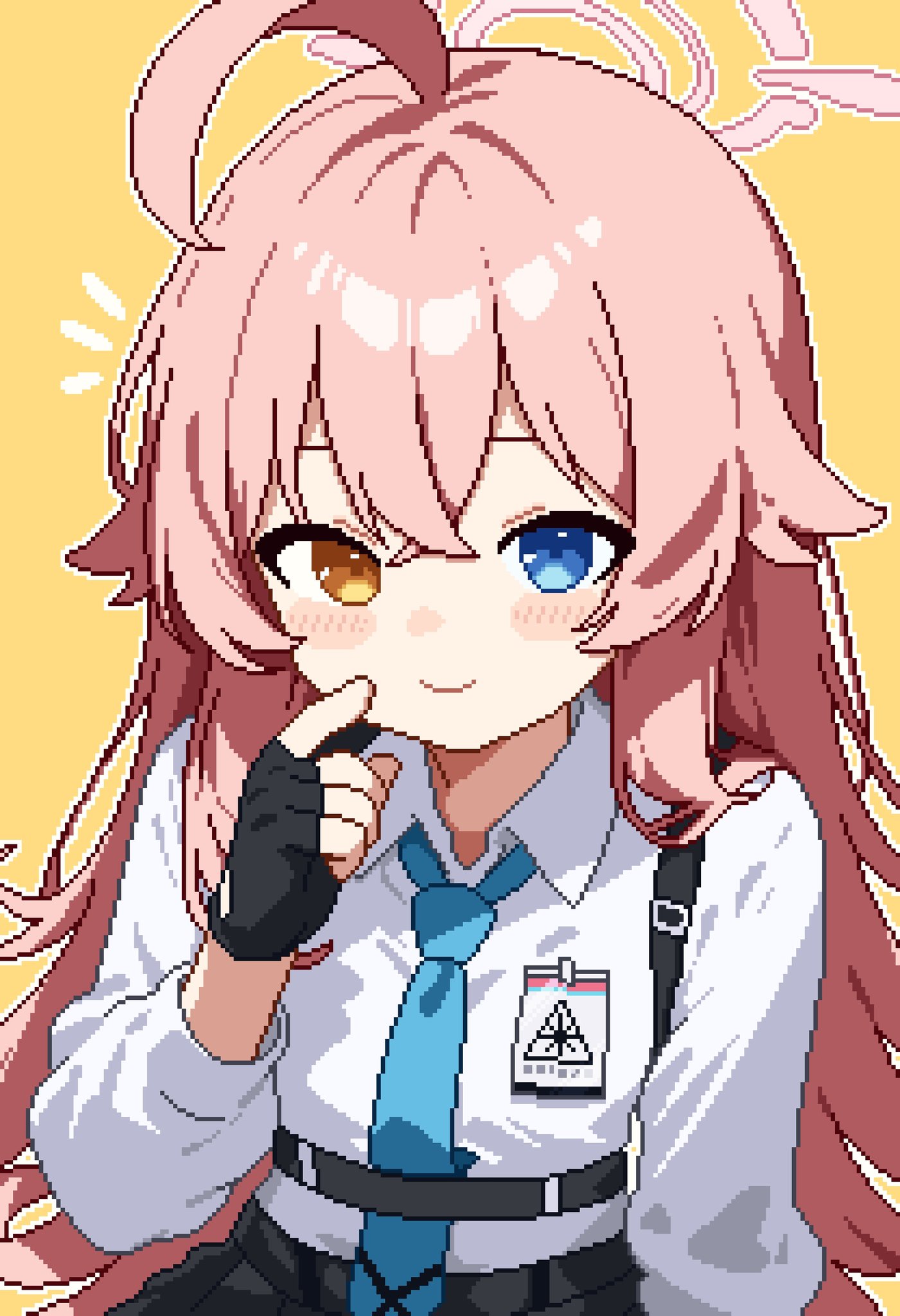 loblob art, hoshino (blue archive), blue archive, highres, 1girl, ahoge, black gloves, black ...