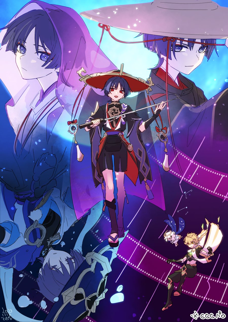 Apollo Hotori Aether Genshin Impact Kuronushi Genshin Impact Paimon Genshin Impact