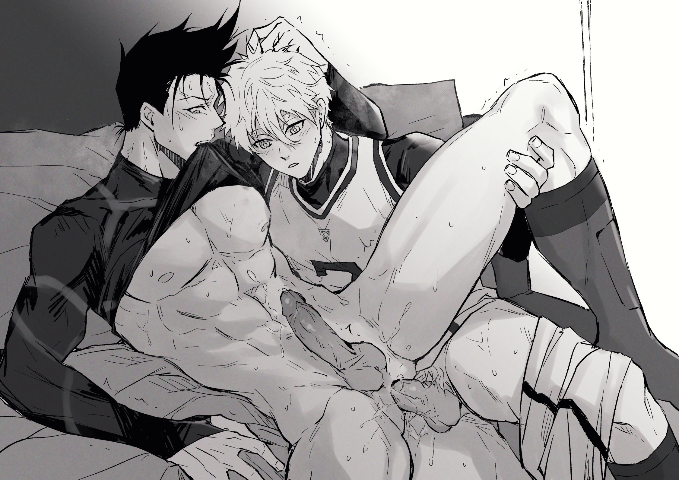 Barou Shouei Nagi Seishirou Blue Lock Highres Black Hair Chuma A A Large Penis Muscular