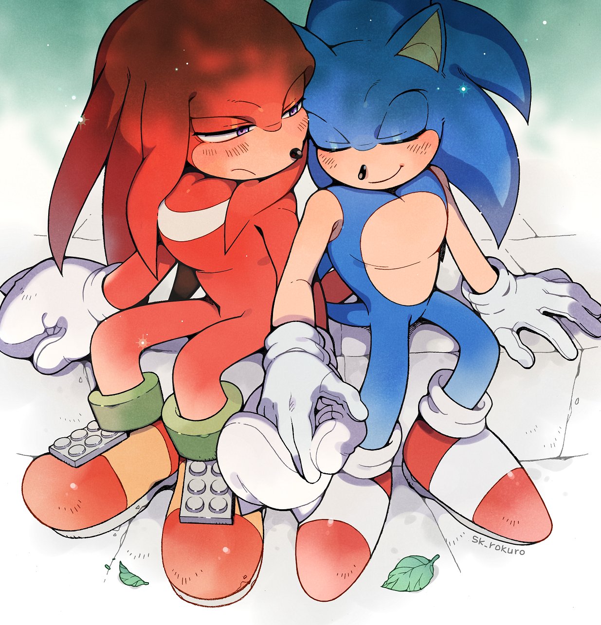 Sk Rokuro Knuckles The Echidna Sonic The Hedgehog Sonic Series Red Footwear Two Tone