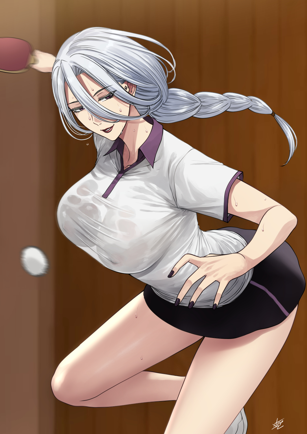 Xter Mei Mei Jujutsu Kaisen Jujutsu Kaisen Highres 1girl Ball Bare Legs Braid Braided