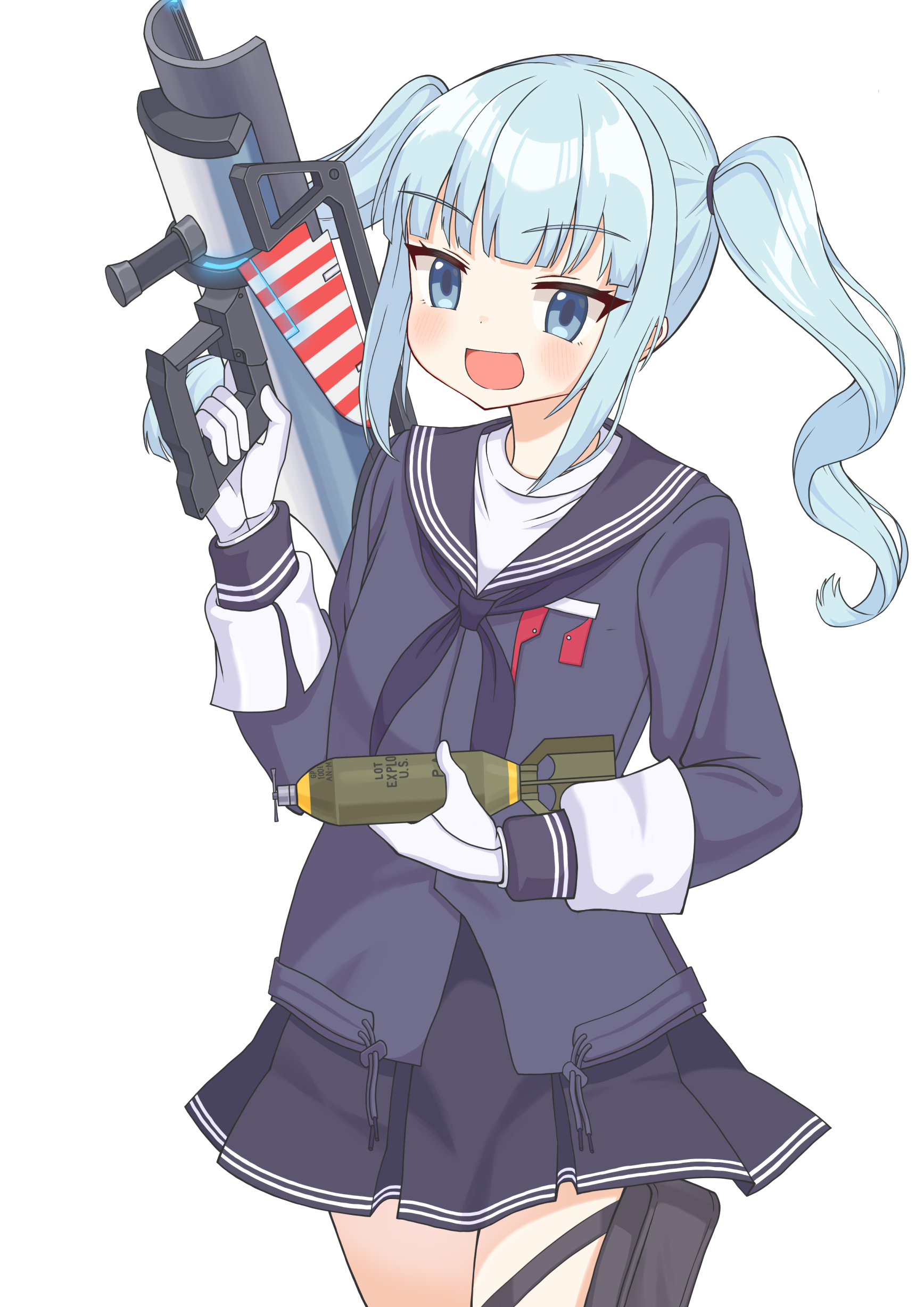 saettan (fnnt2783), ash arms, uniform, absurdres, commentary request, highres, 1girl, blue eyes ...