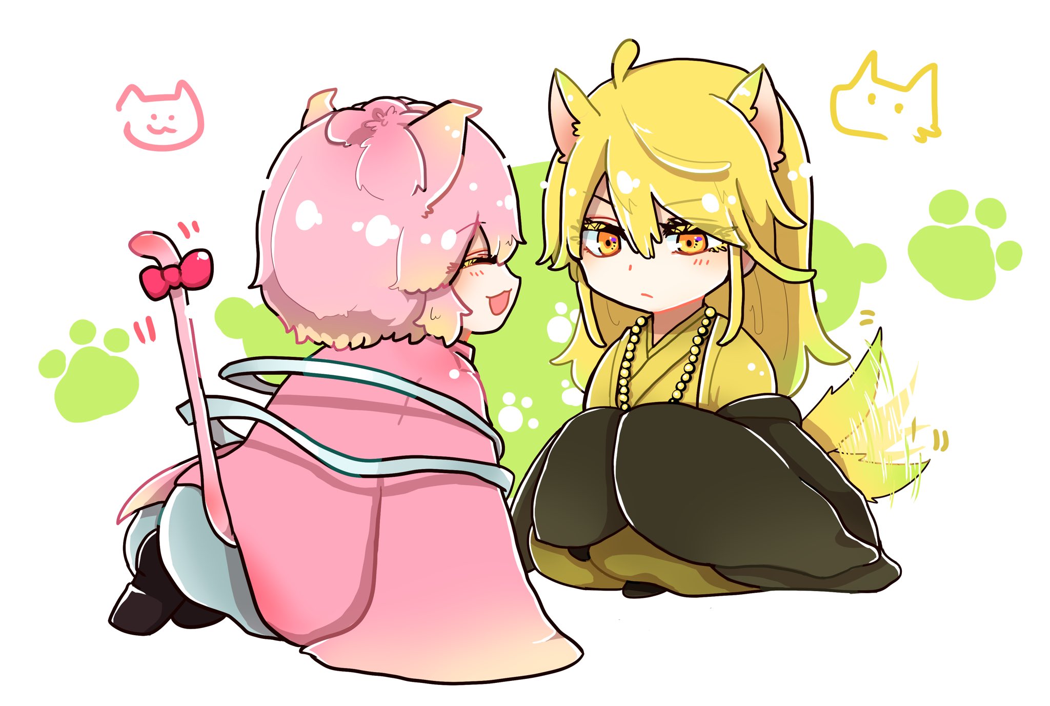 ju fa, tao fa, jigokuraku, highres, non-web source, animal ears, cat ears - Image View ...