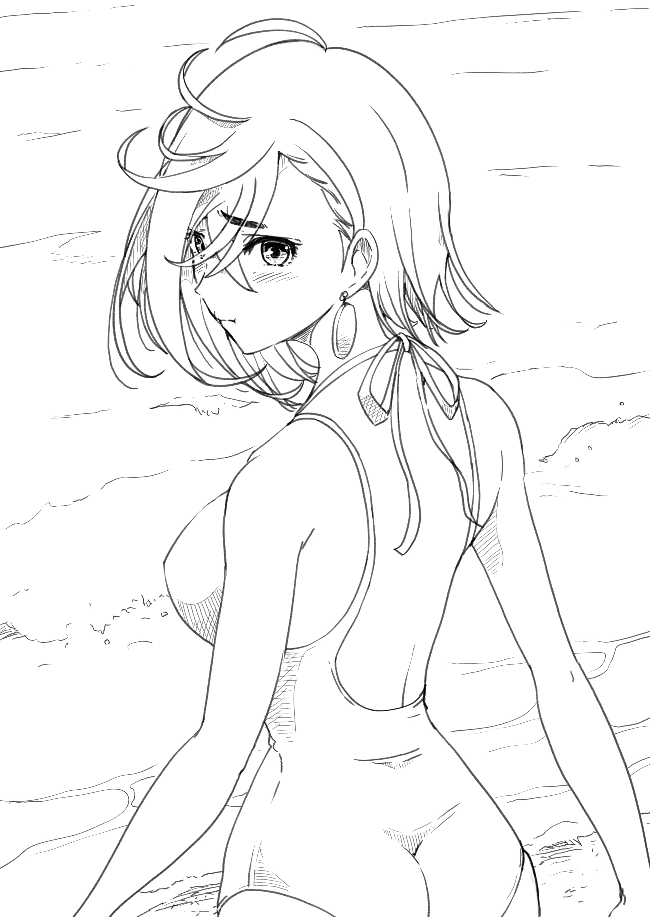 Ayase Momo Dandadan Highres 1girl Ass Blush Earrings Jewelry Looking At Viewer Looking