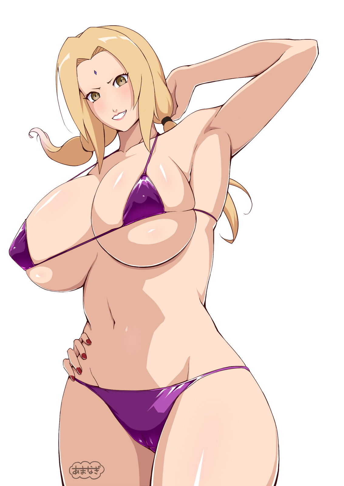 amanagi yakumo, tsunade (naruto), naruto (series), naruto shippuuden, highres, 1girl, bikini ...