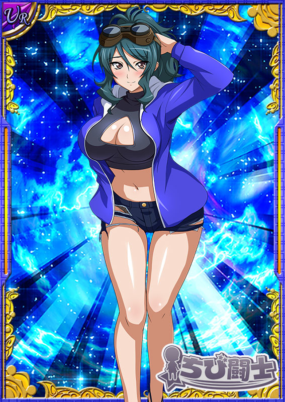 Koutetsu Ikkitousen Ikkitousen 1girl Bare Legs Blush Breasts Brown Eyes Card Medium