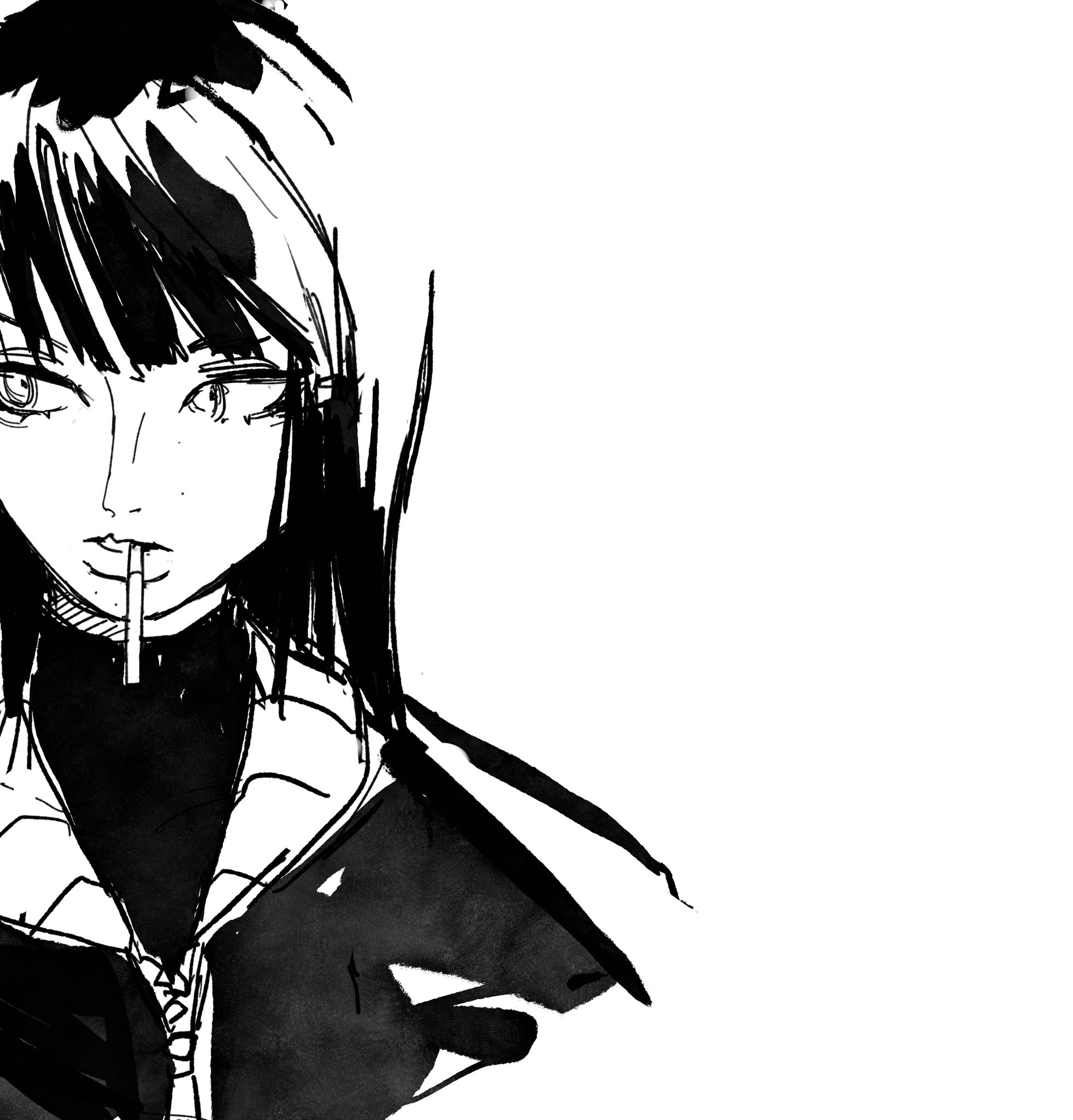 edpan, nico robin, one piece, commentary, english commentary, highres, 1girl, blunt bangs ...