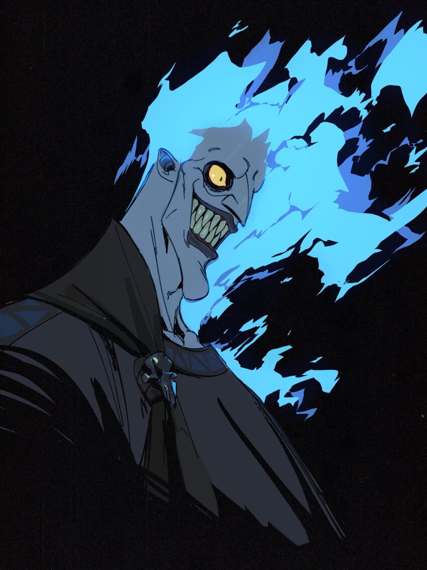 edpan, hades (disney), disney, hercules (1997 movie), highres, 1boy, ancient greek clothes, blue ...