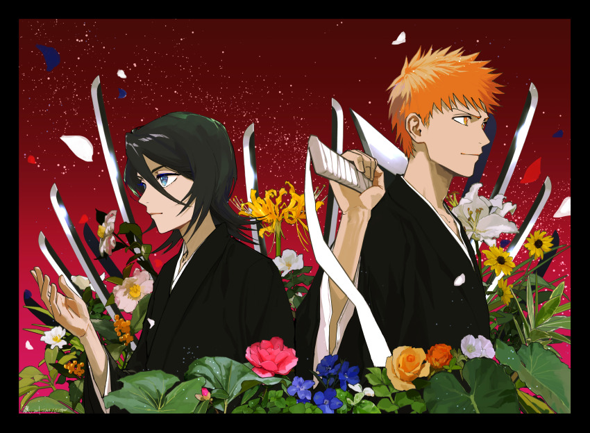 jou (jo jjo), kuchiki rukia, kurosaki ichigo, bleach, absurdres ...