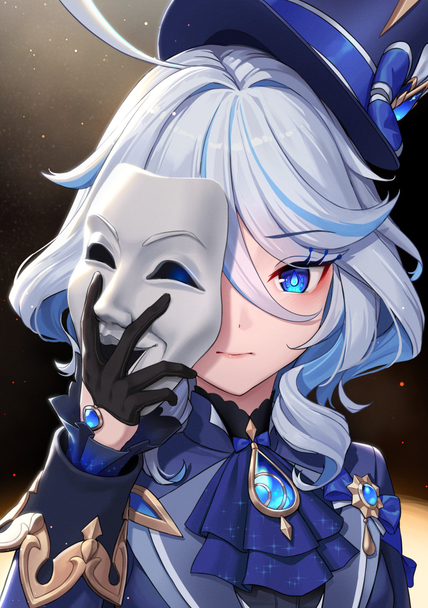 kapa draws, furina (genshin impact), genshin impact, absurdres, highres, 1girl, ahoge, ascot ...