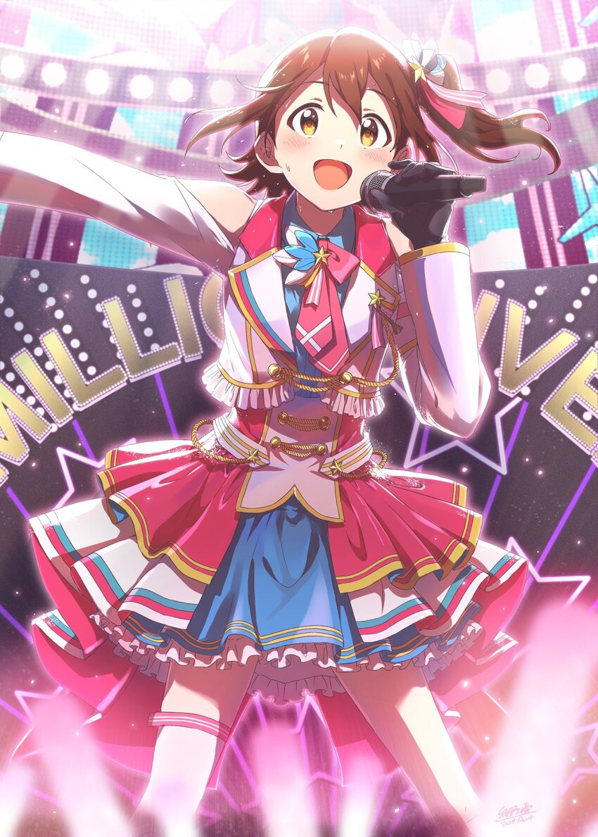 ayano yuu (sonma 1426), kasuga mirai, idolmaster, idolmaster million live!, highres, 1girl, :d ...