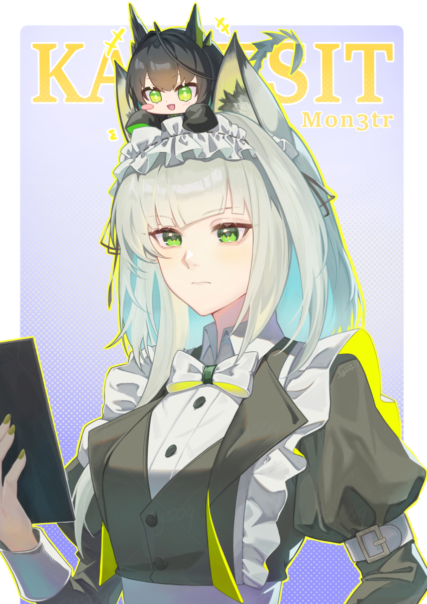 sy509, kal'tsit (arknights), mon3tr (arknights), arknights, commentary, english commentary ...