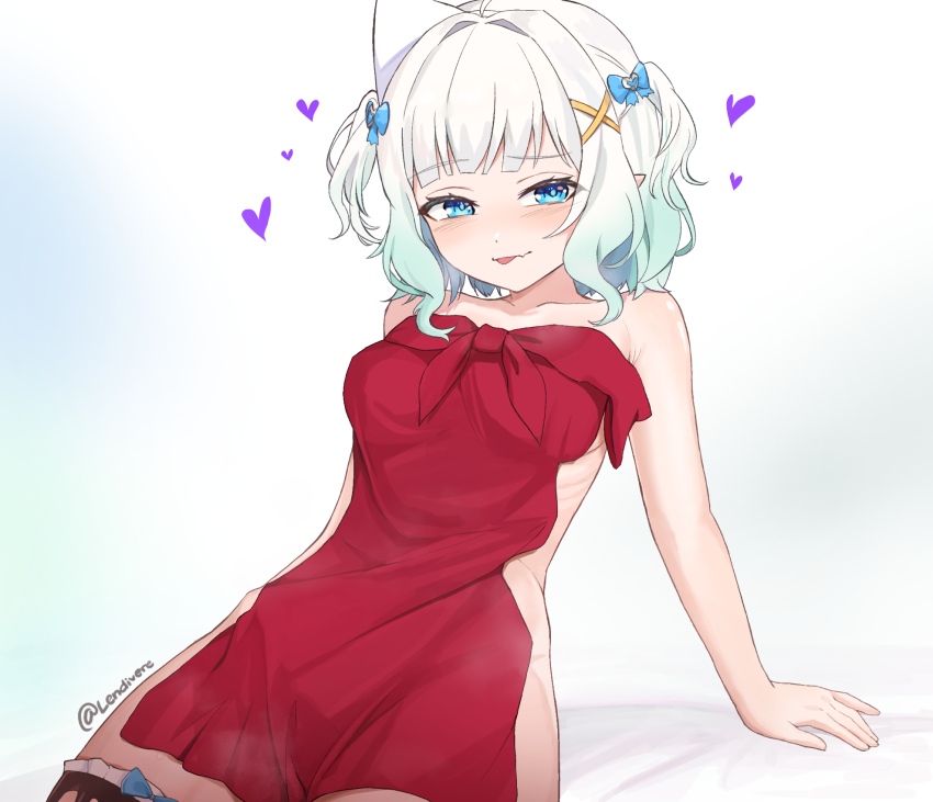 lendivere, mint fantome, indie virtual youtuber, highres, 1girl, bare shoulders, blue eyes ...