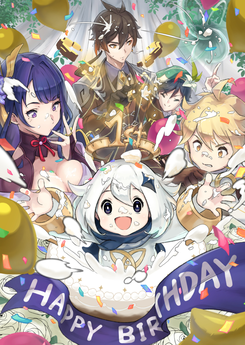 takeclaire, aether (genshin impact), paimon (genshin impact), raiden shogun, venti (genshin ...