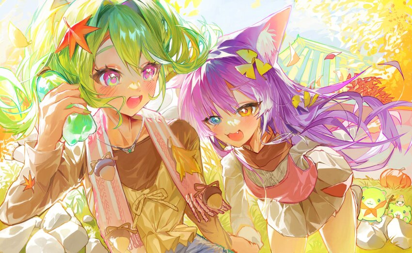 yamada dickson, chico (yuzuha riko), tenko shibuki, yuzuha riko, stellive, absurdres, commentary ...