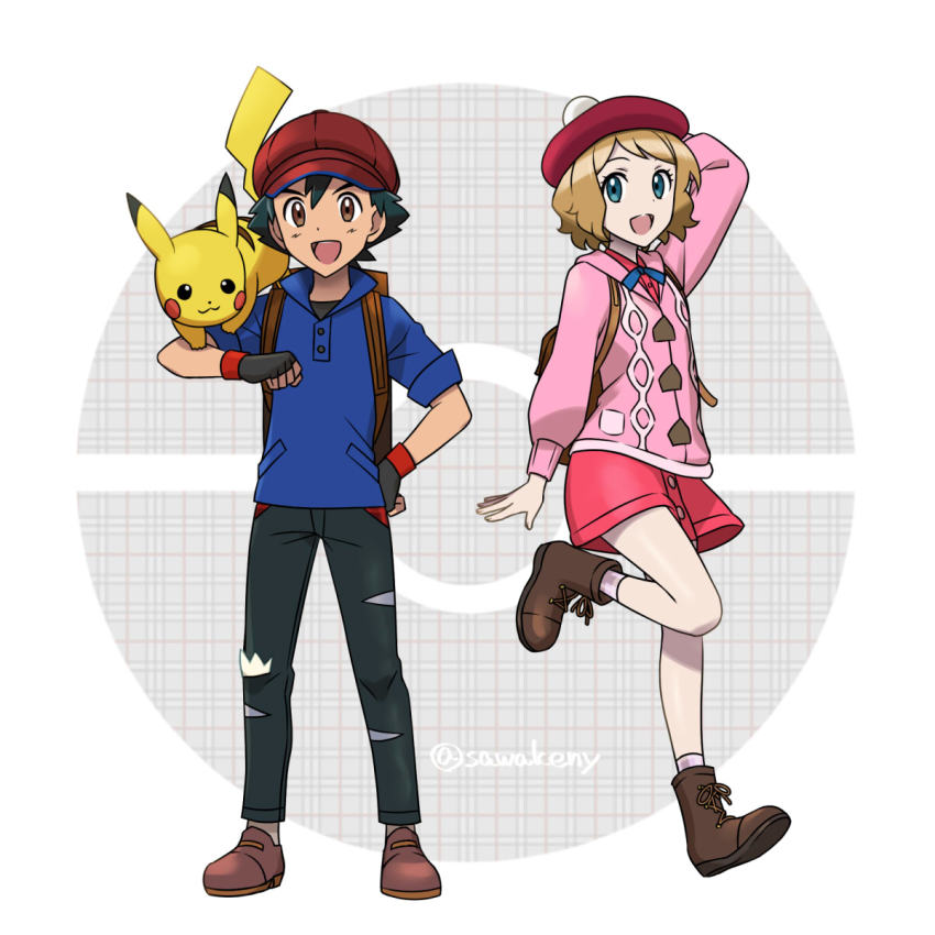 kanimaru, ash ketchum, gloria (pokemon), pikachu, serena (pokemon ...